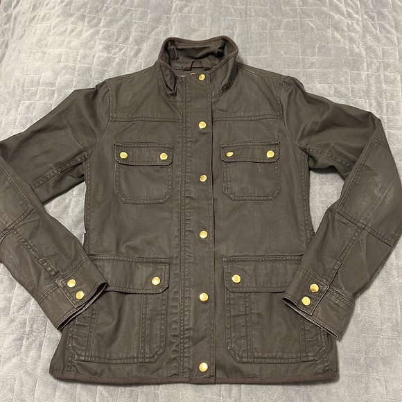 J. Crew | Jackets & Coats | J Crew Utility Jacket Olive Green Cotton ...